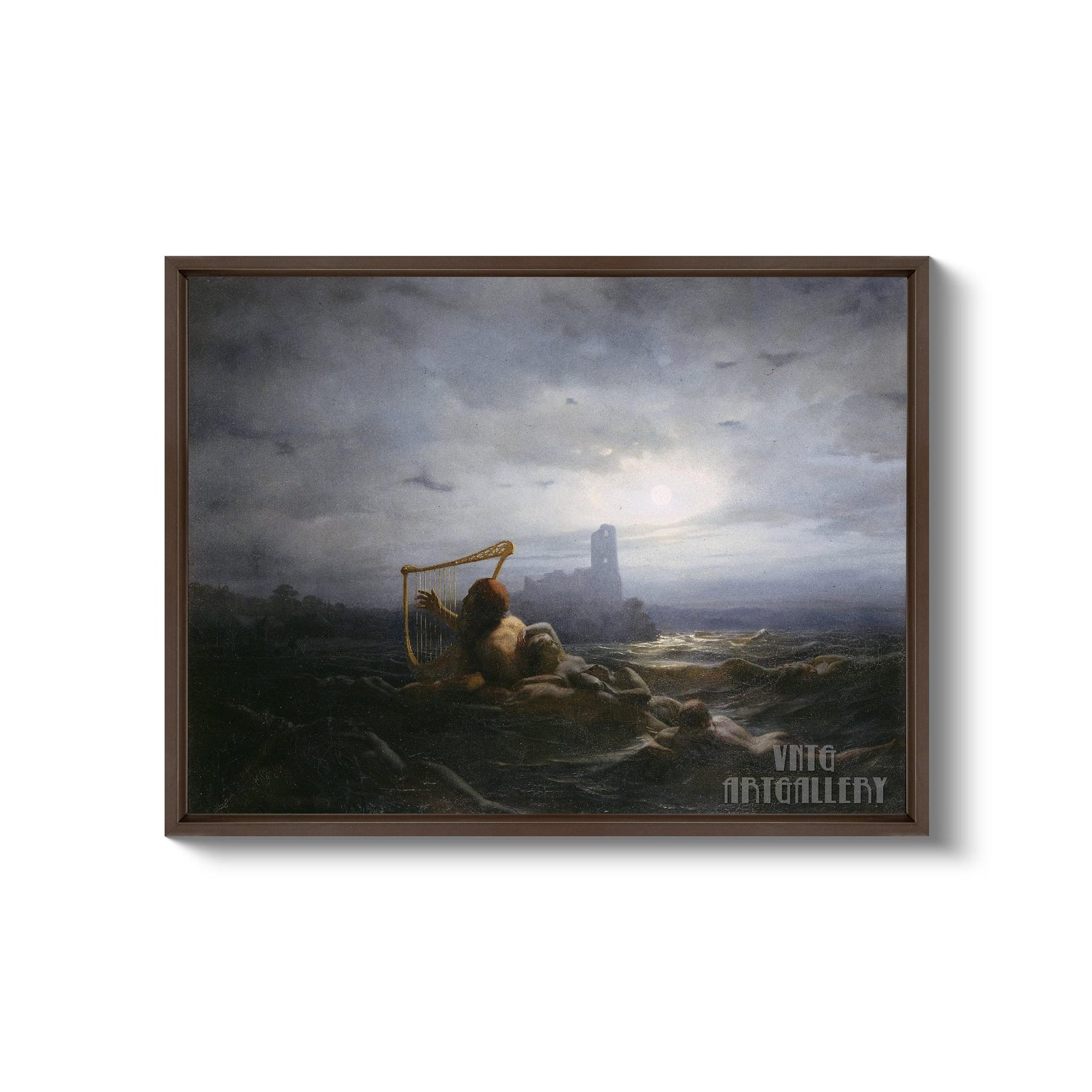 Nils Jakob Olsson Blommér : the Water-sprite and Ägir's Daughters (1850 ...