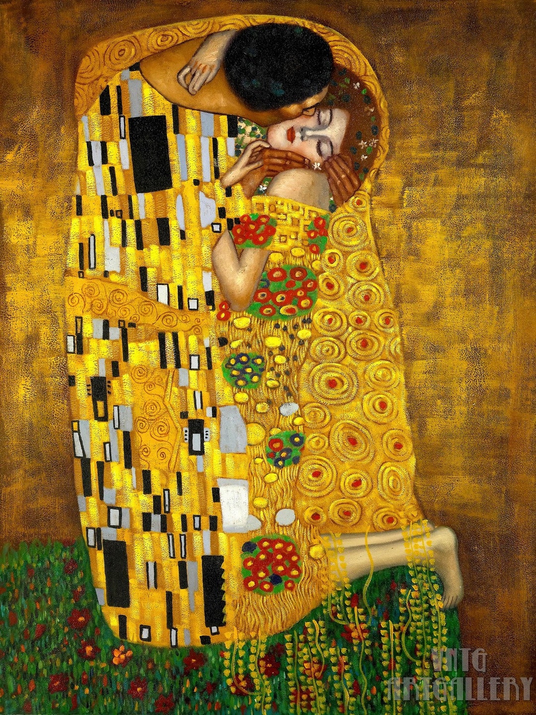 Gustav Klimt : the Kiss 1907-1908 Canvas Gallery Wrapped or Framed ...