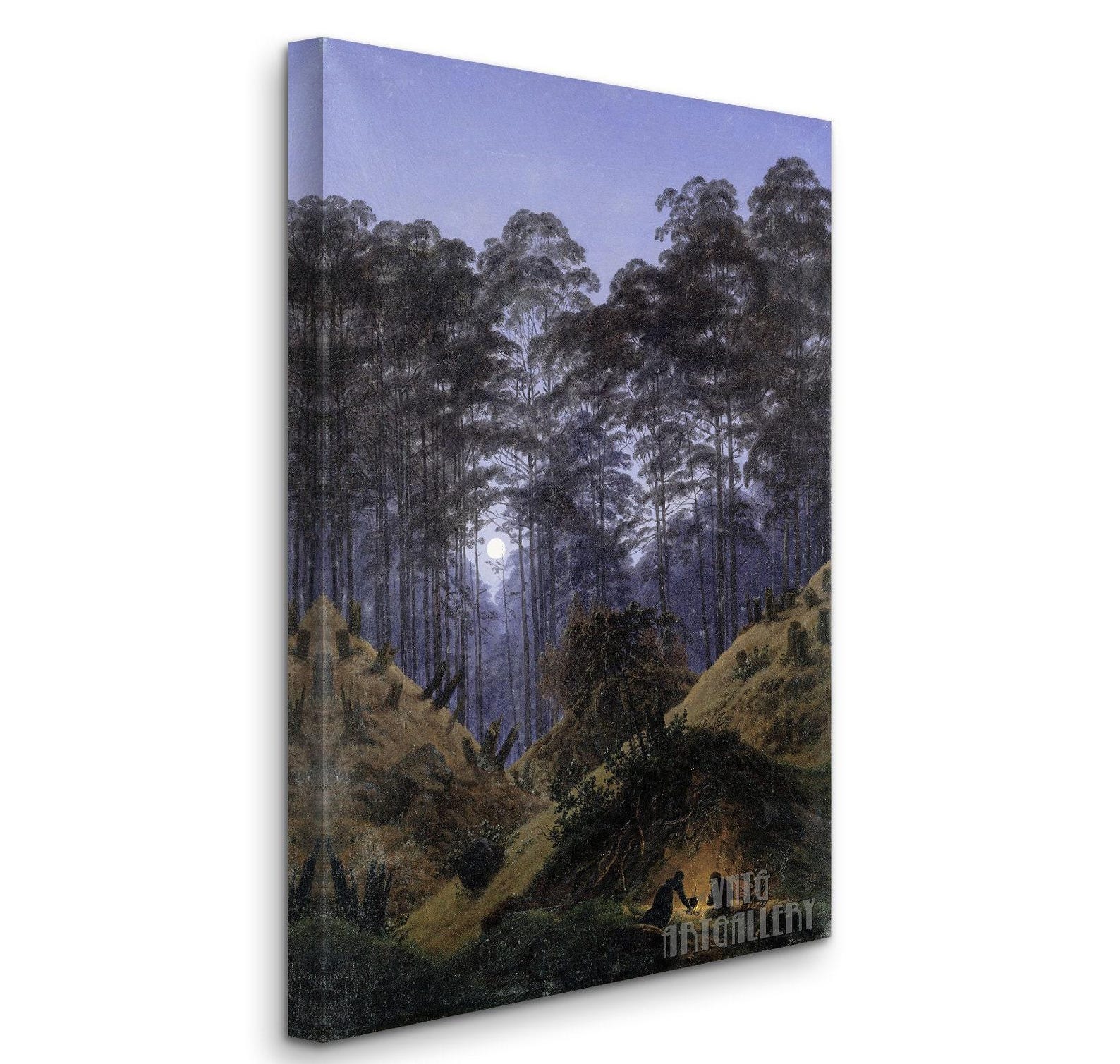 Caspar David Friedrich: Forest Interior by Moonlight (1823-30) Canvas ...