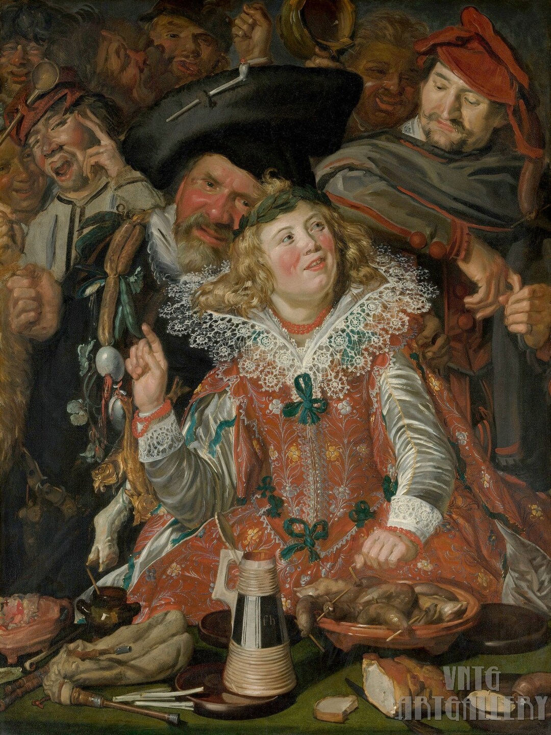 Frans Hals : Merrymakers at Shrovetide 1616 Canvas Gallery Wrapped or Framed Giclee Wall Art ...