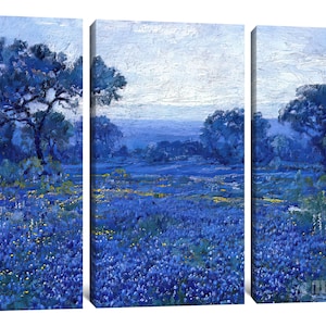 Robert Julian Onderdonk : Bluebonnet Scene 1921 Canvas Gallery Wrapped ...
