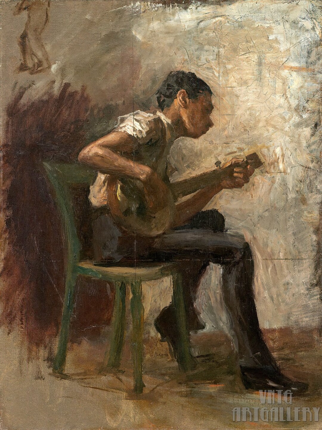 Thomas Eakins : the Banjo Player 1877 Canvas Gallery Wrapped or Framed ...