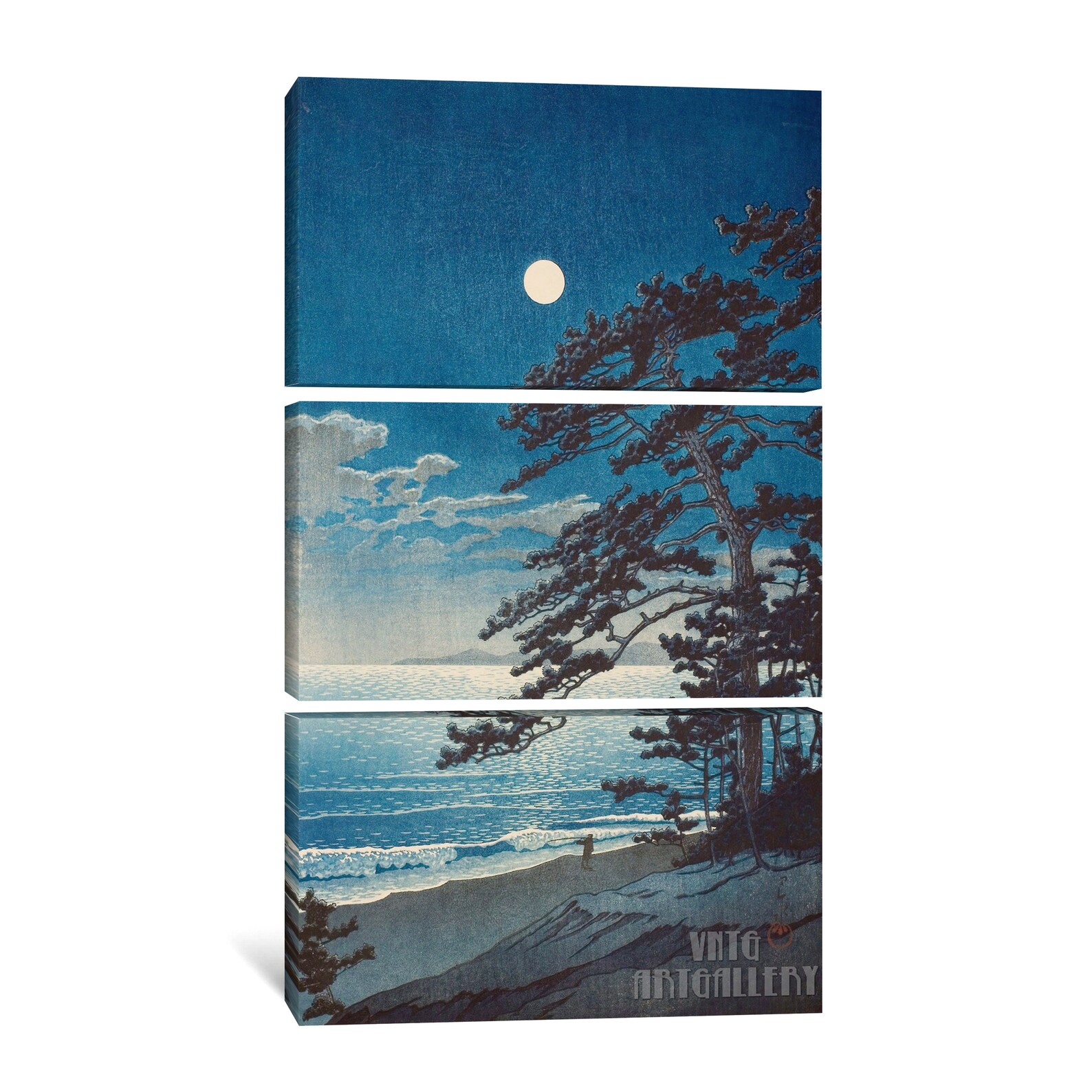 Hasui Kawase : Spring Moon at Ninomiya Beach 1932 Canvas - Etsy