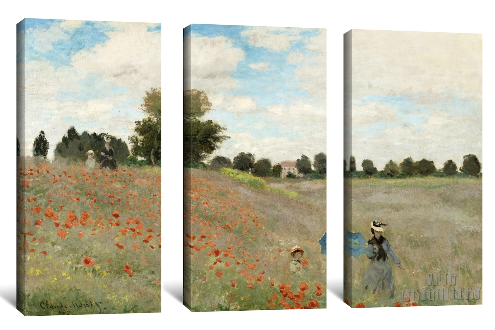 Claude Monet : Poppy Field argenteuil 1814 Canvas Gallery - Etsy