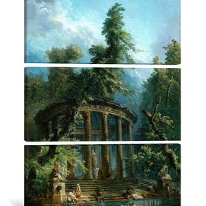 Hubert Robert : the Bathing Pool (1777) Canvas Gallery Wrapped Giclee ...