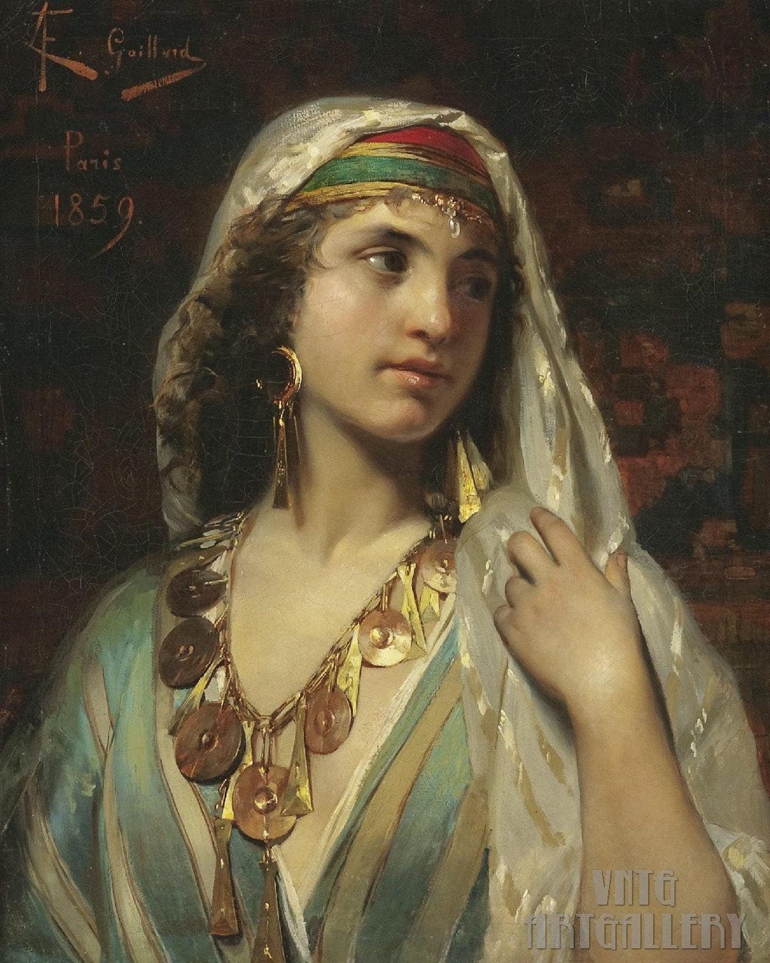 Claude Ferdinand Gaillard : French Odalisque (1859) Canvas Gallery ...
