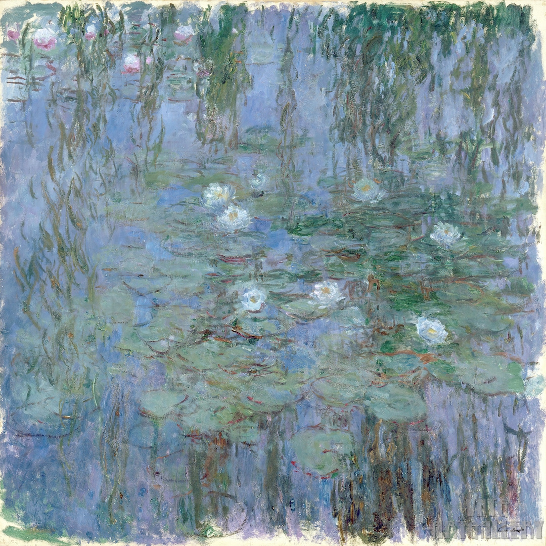 Claude Monet : Blue Water Lilies 1916 Canvas Gallery Wrapped or Framed ...