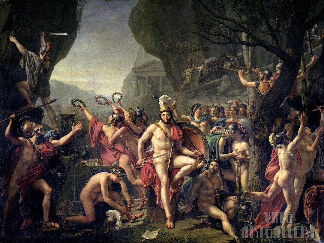 Jacques-louis David : Leonidas at Thermopylae 1814 Canvas Gallery ...