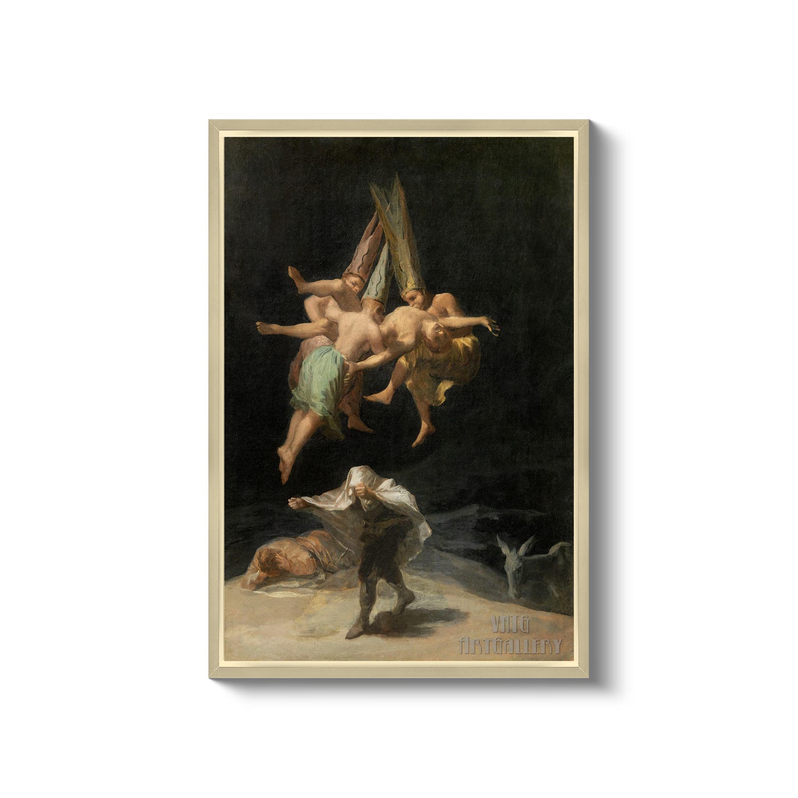 Francisco Goya : Witches' Flight (1797) Canvas Gallery Wrapped or ...