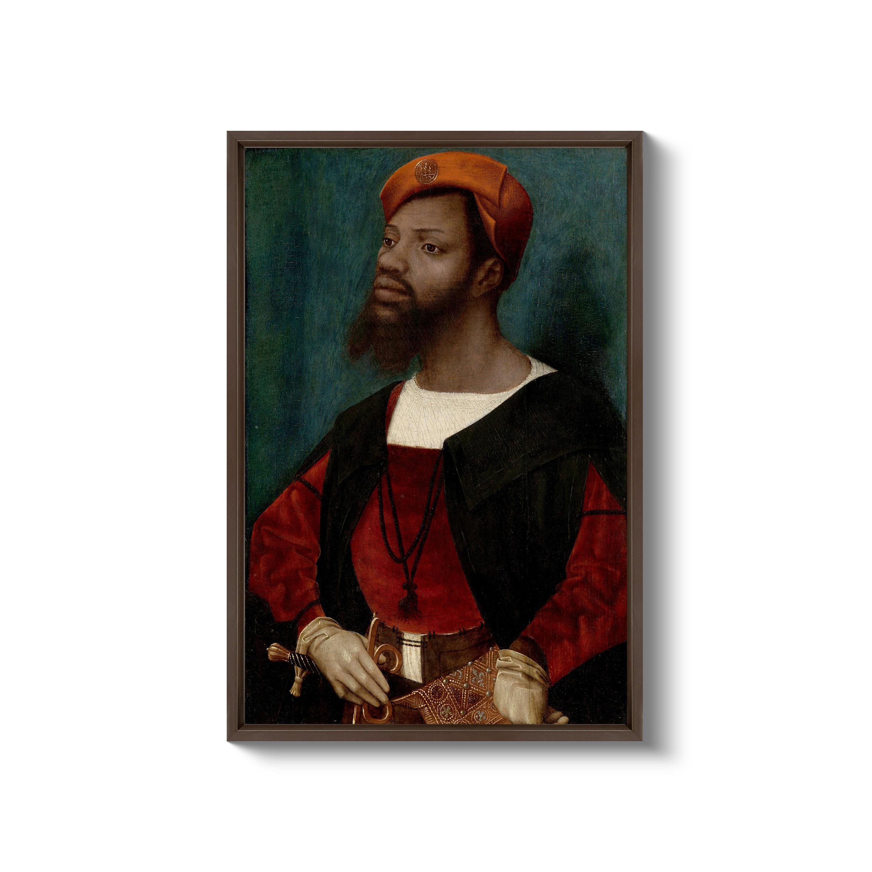 Jan Mostaert : Portrait of an African Man (1525) Canvas Gallery Wrapped ...