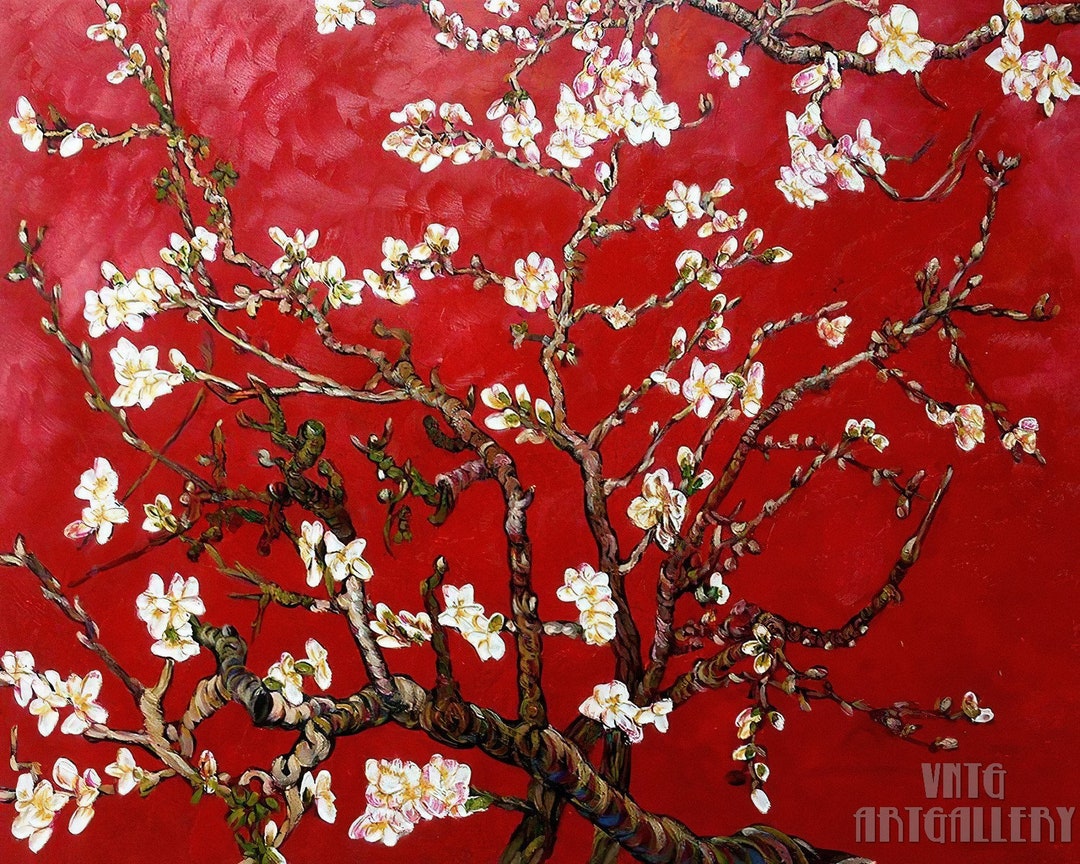 Vincent Van Gogh : Red Almond Blossom (1890) Canvas Gallery Wrapped or ...