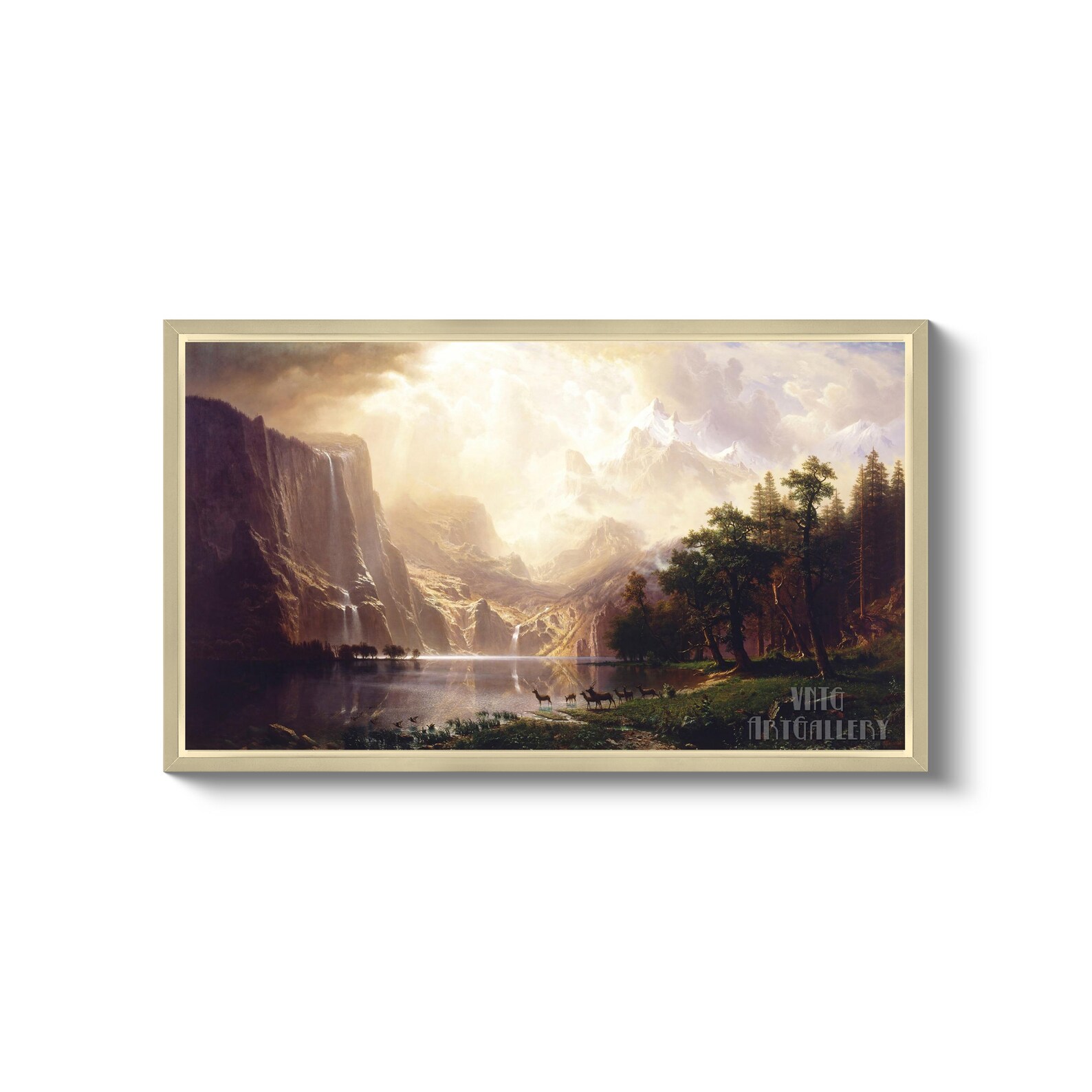 Albert Bierstadt : Among the Sierra Nevada California 1868 Canvas ...