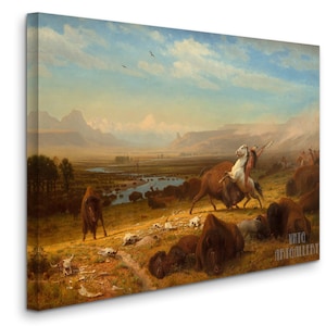 Albert Bierstadt : the Last of the Buffalo 1888 Canvas Gallery Wrapped ...