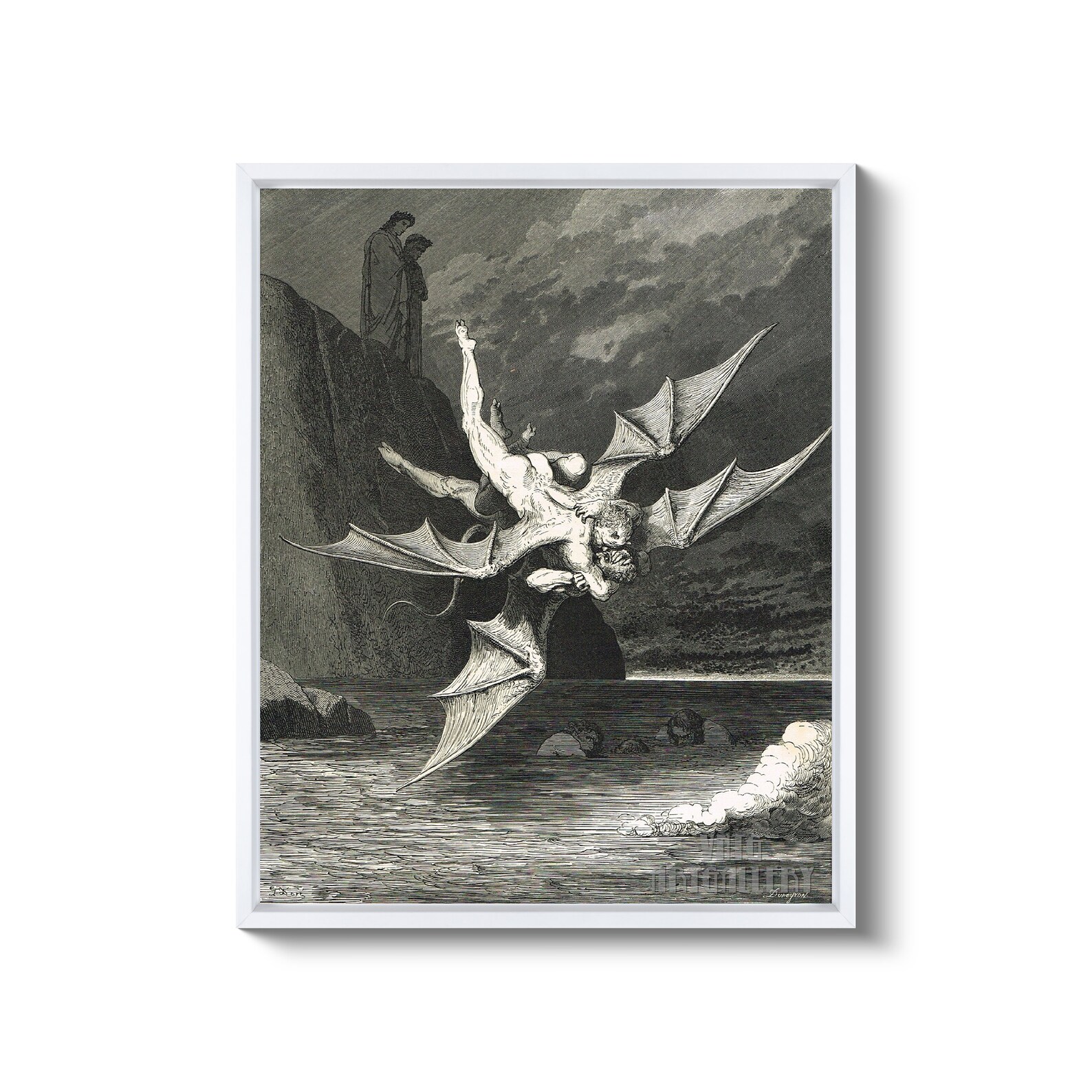 Gustave Doré : Alichino and Calcabrina Fighting Over the Pitch - Etsy