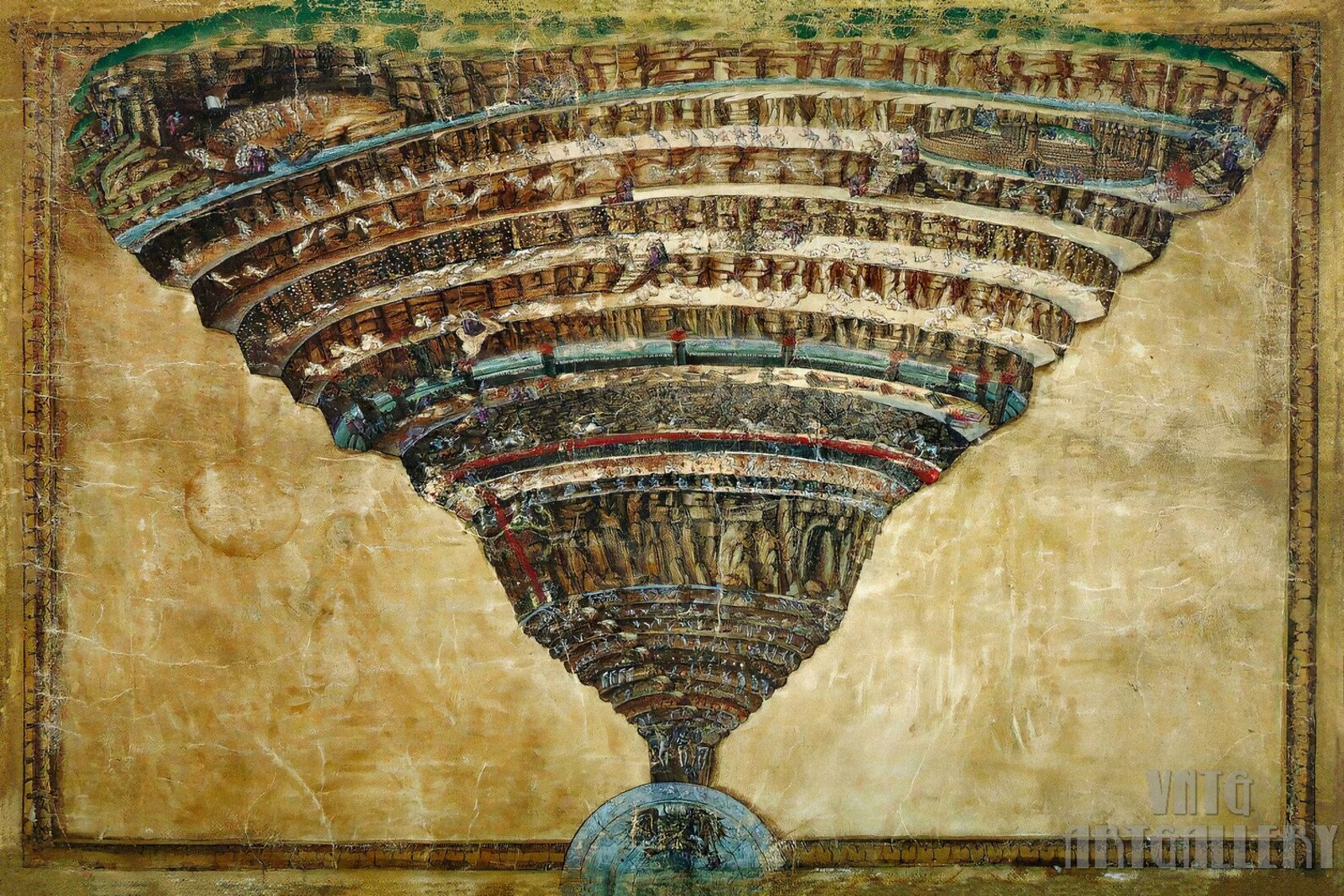 Sandro Botticelli : the Map of Hell Dante the Divine Comedy - Etsy