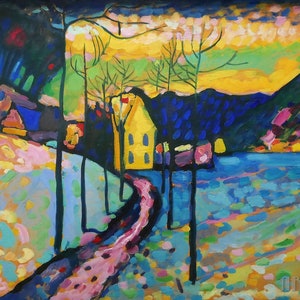 Wassily Kandinsky : Winter Landscape 1909 Canvas Gallery Wrapped or ...