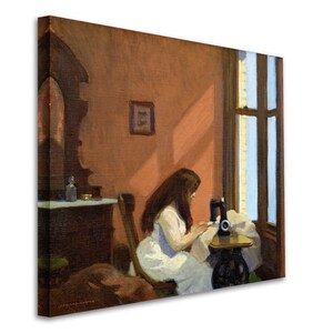 Edward Hopper : Girl at a Sewing Machine (1921) Canvas Gallery Wrapped ...