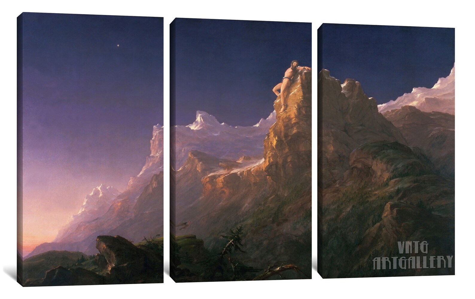Thomas Cole : Prometheus Bound 1847 Canvas Gallery Wrapped - Etsy