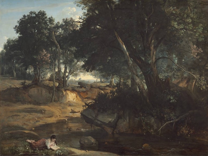 Jean-baptiste-camille Corot : Forest of Fontainebleau 1834 - Etsy