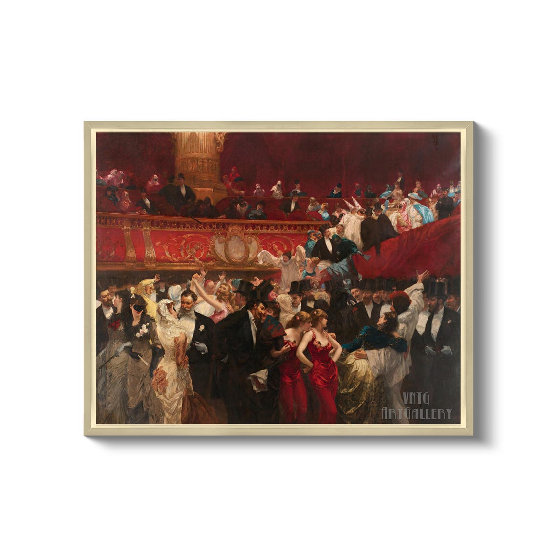 Charles Hermans : the Masked Ball (1880) Canvas Gallery Wrapped or ...