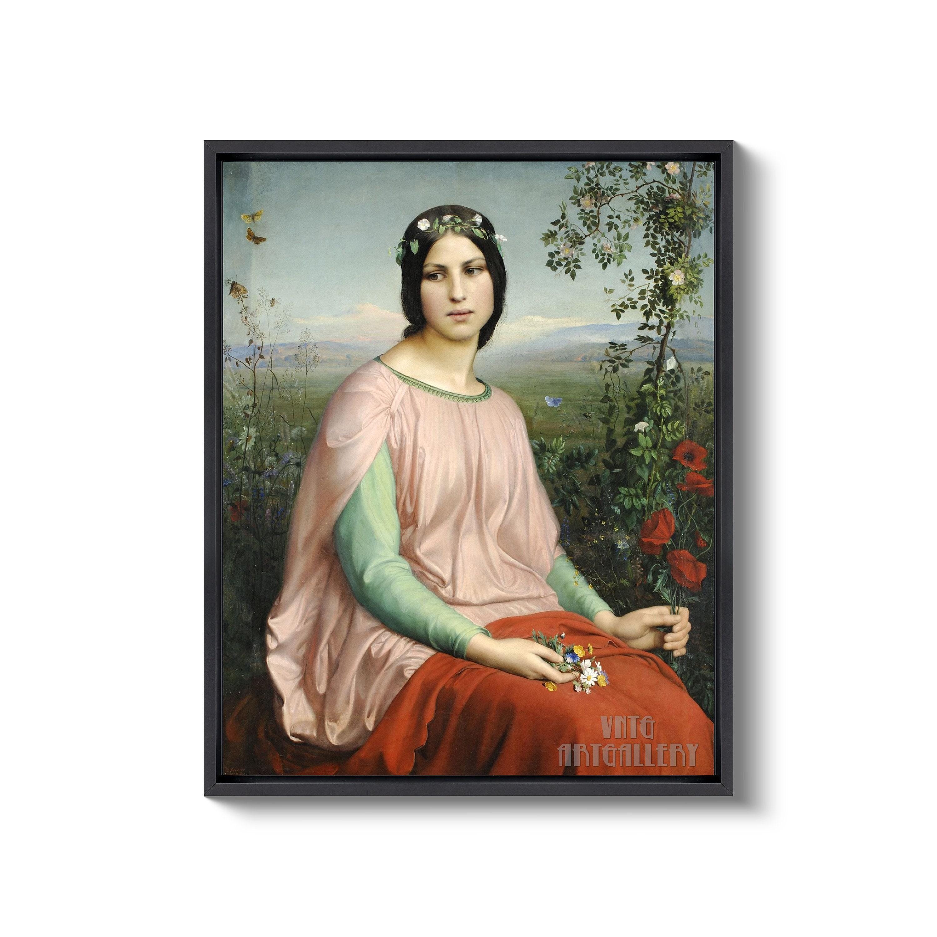 Louis Janmot : Flower of the Fields (1845) Canvas Gallery Wrapped or ...