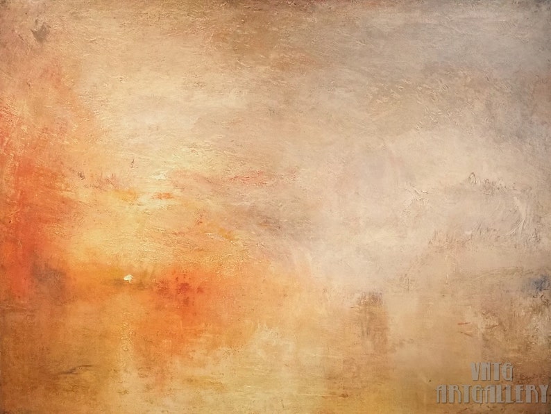 Joseph Mallord William Turner : Sun Setting Over A Lake (1840) Canvas ...