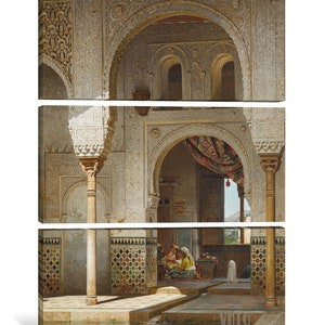 Adolf Seel : in the Courtyard of the Alhambra (1882) Canvas Gallery ...