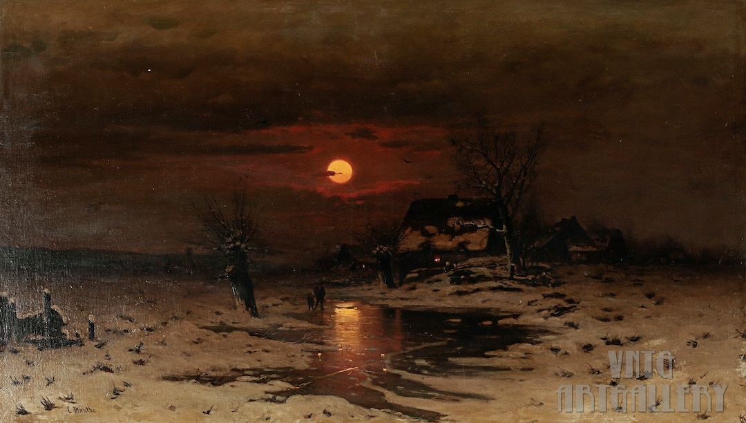 Ludwig Munthe : Landscape at Dusk 1891 Canvas Gallery Wrapped or Framed ...