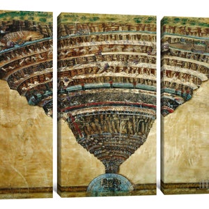 Sandro Botticelli : the Map of Hell Dante the Divine Comedy 1485 Canvas ...