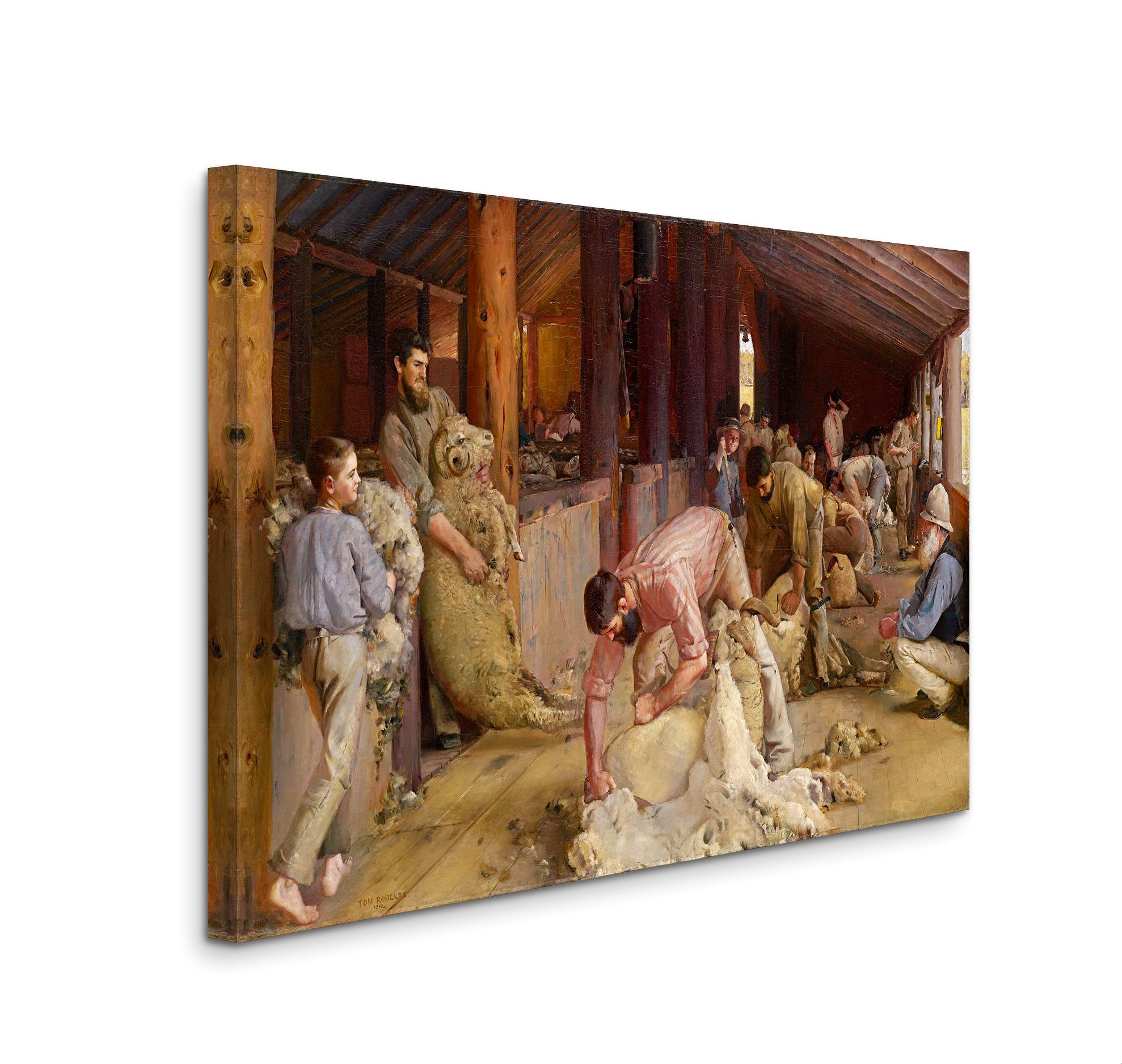 Tom Roberts : Shearing the Rams 1890 Canvas Gallery Wrapped - Etsy UK