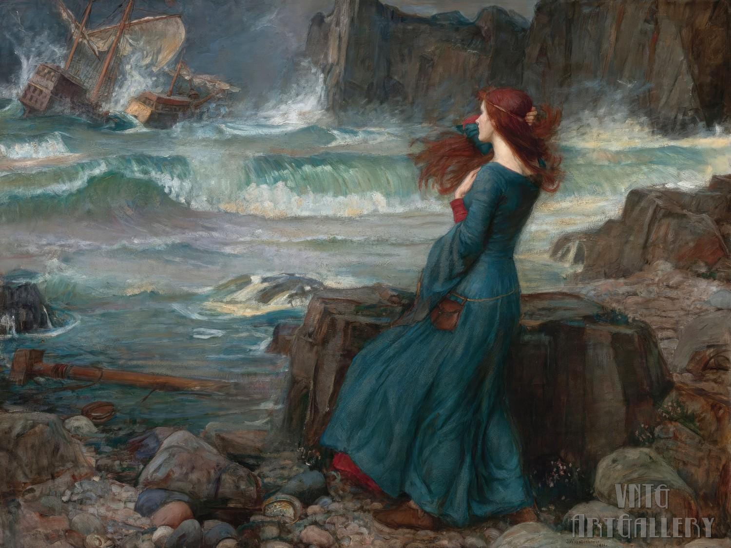 John William Waterhouse : Miranda, the Tempest (1916) Canvas Gallery ...