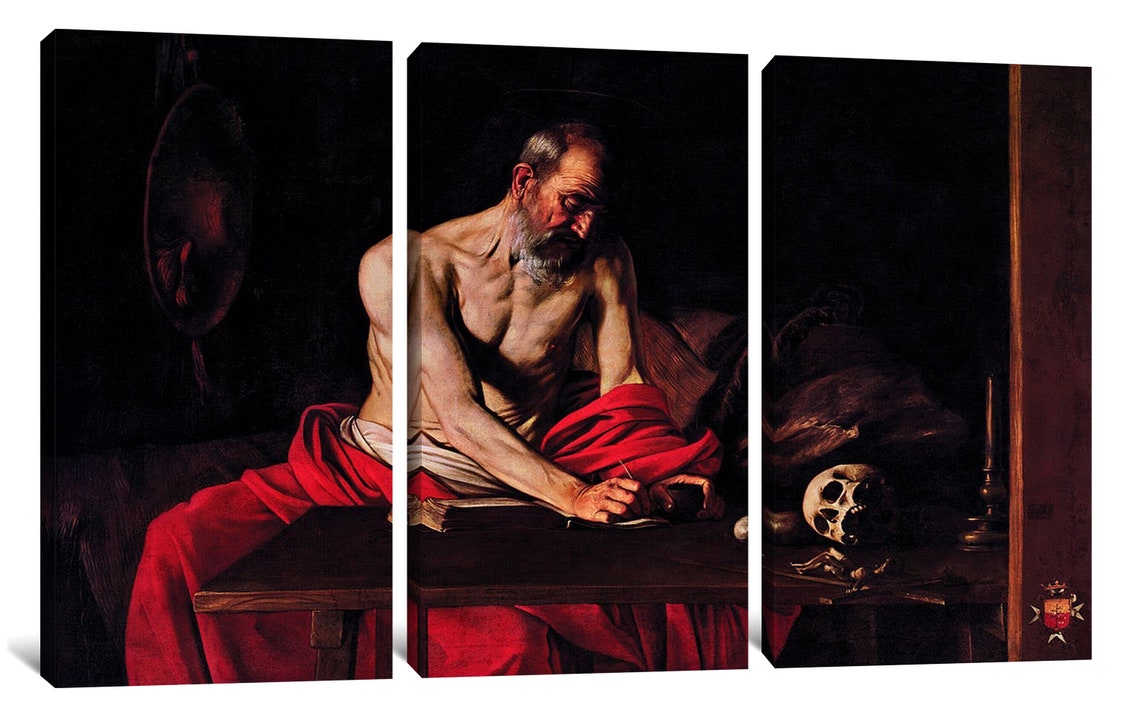 Caravaggio Saint Jerome Writing 1607-8 Canvas Gallery - Etsy