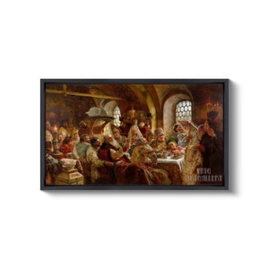 Konstantin Makovsky : A Boyar Wedding Feast 1883 Canvas Gallery Wrapped ...