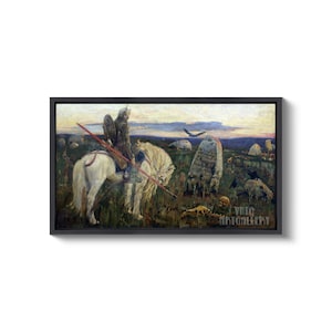 Viktor Vasnetsov : Knight at the Crossroads 1882 Canvas Gallery Wrapped ...