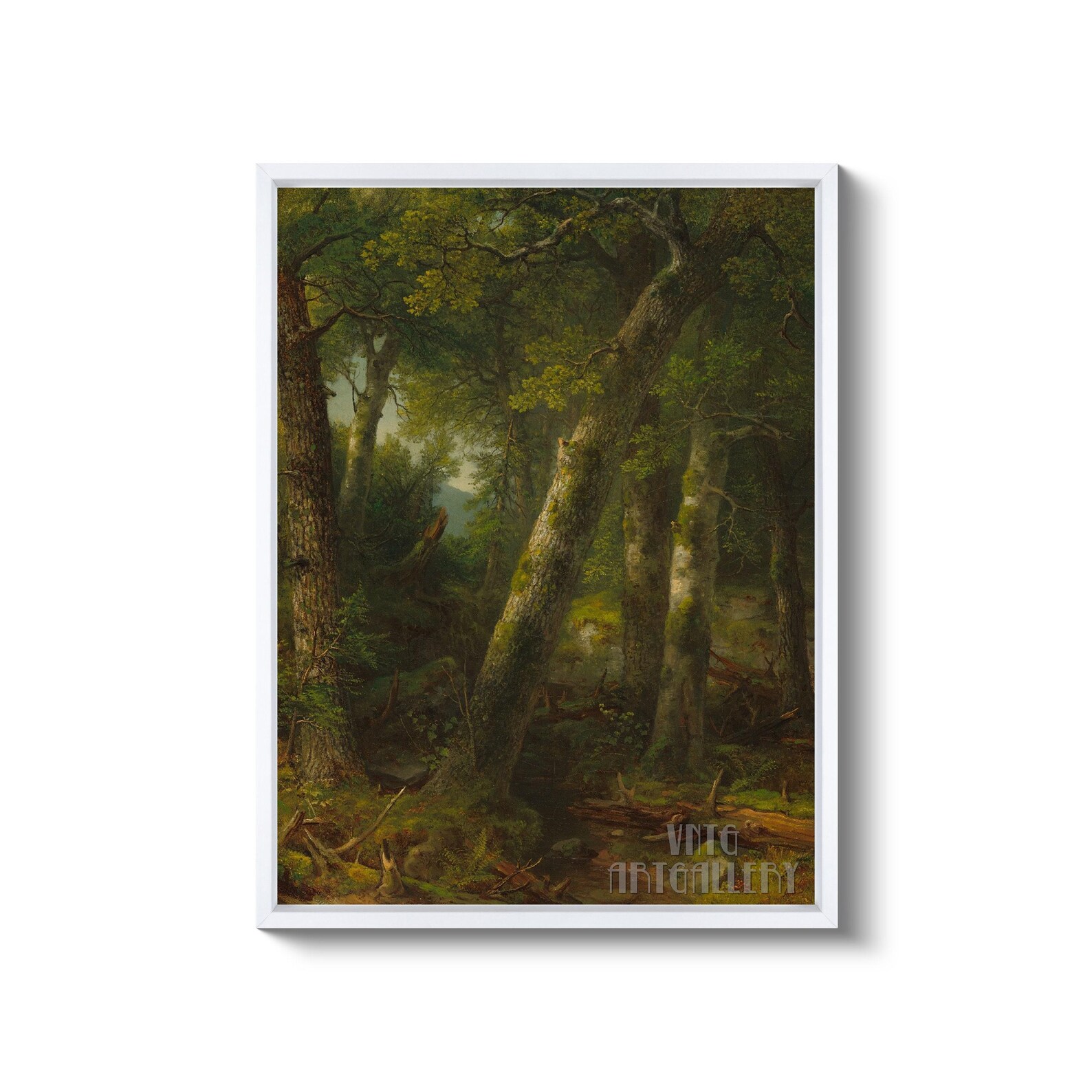 Asher B Durand : Forest in Morning Light (1855) Canvas Gallery Wrapped ...