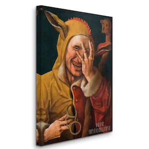 Jacob Cornelisz Van Oostsanen : Laughing Fool (c1500) Canvas Gallery ...