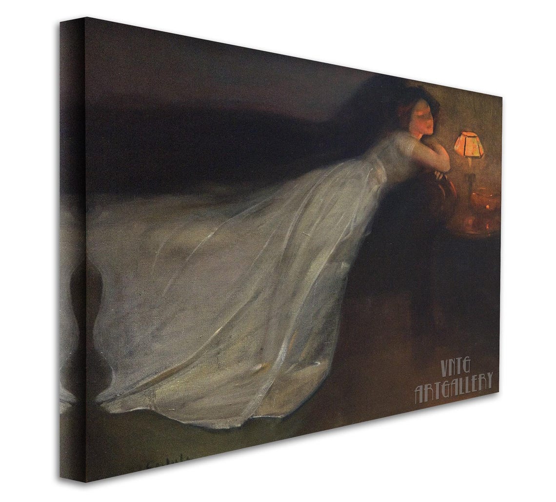 Florence Emily Carlyle : the Moth (c.1910) Canvas Gallery Wrapped or ...