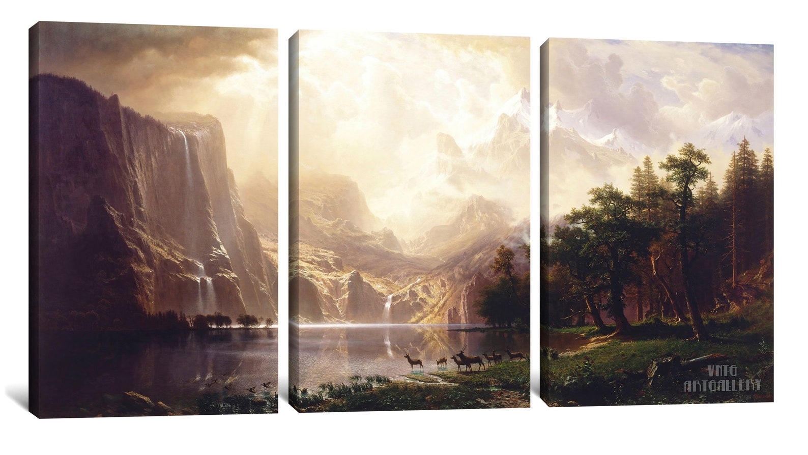Albert Bierstadt : Among the Sierra Nevada California 1868 Canvas ...