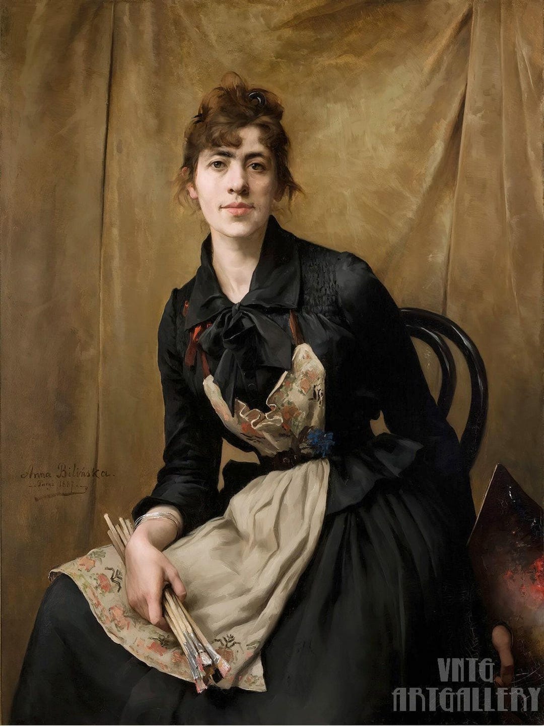 Anna Bilinska-bohdanowicz - Self-portrait With Apron and Brushes (1888 ...