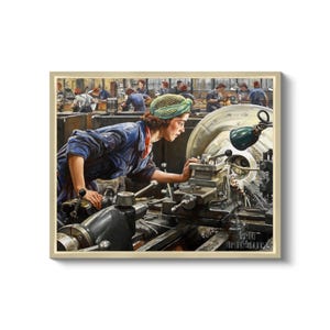 Laura Knight : Ruby Loftus Screwing a Breech Ring (1943) Canvas Gallery ...