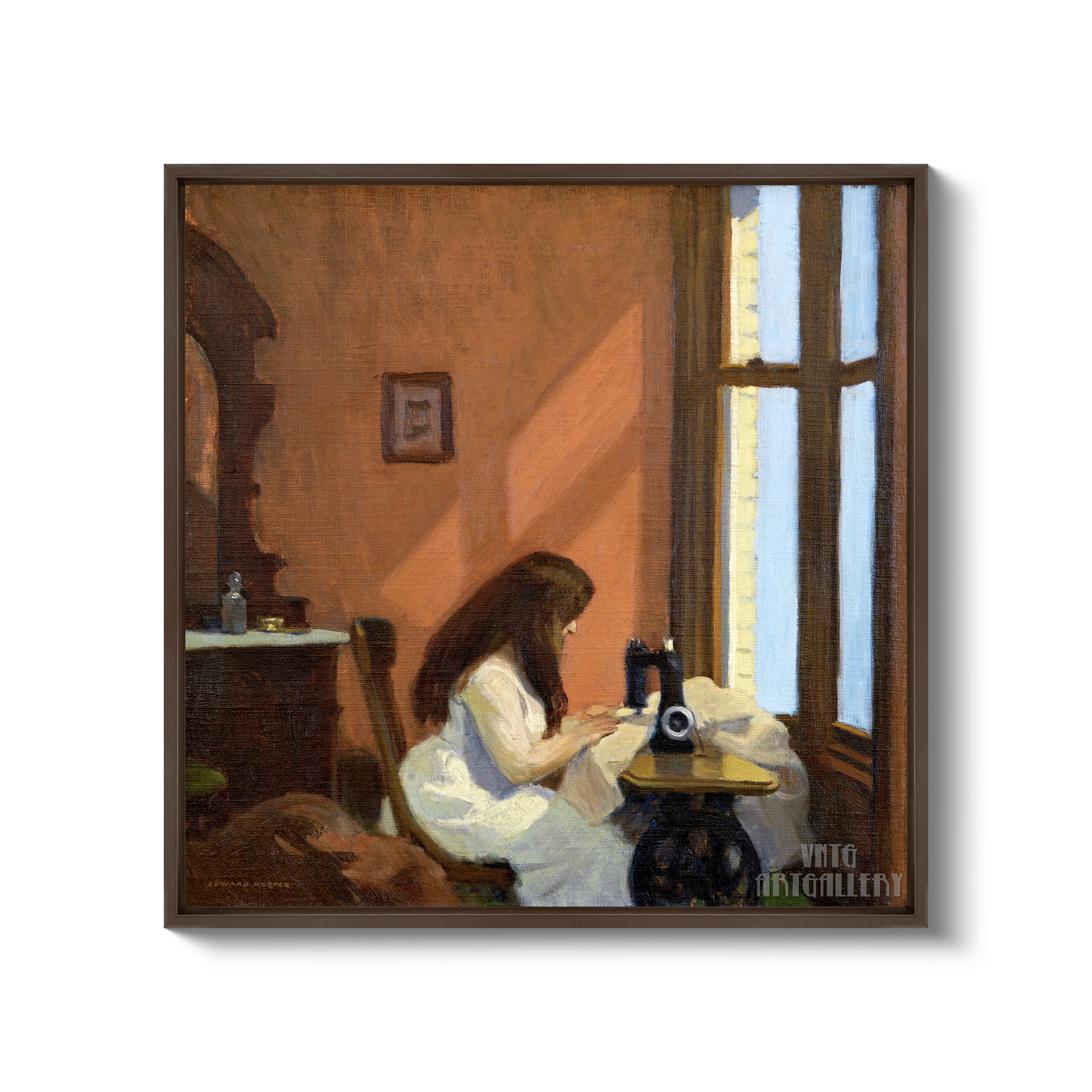 Edward Hopper : Girl at a Sewing Machine 1921 Canvas Gallery - Etsy
