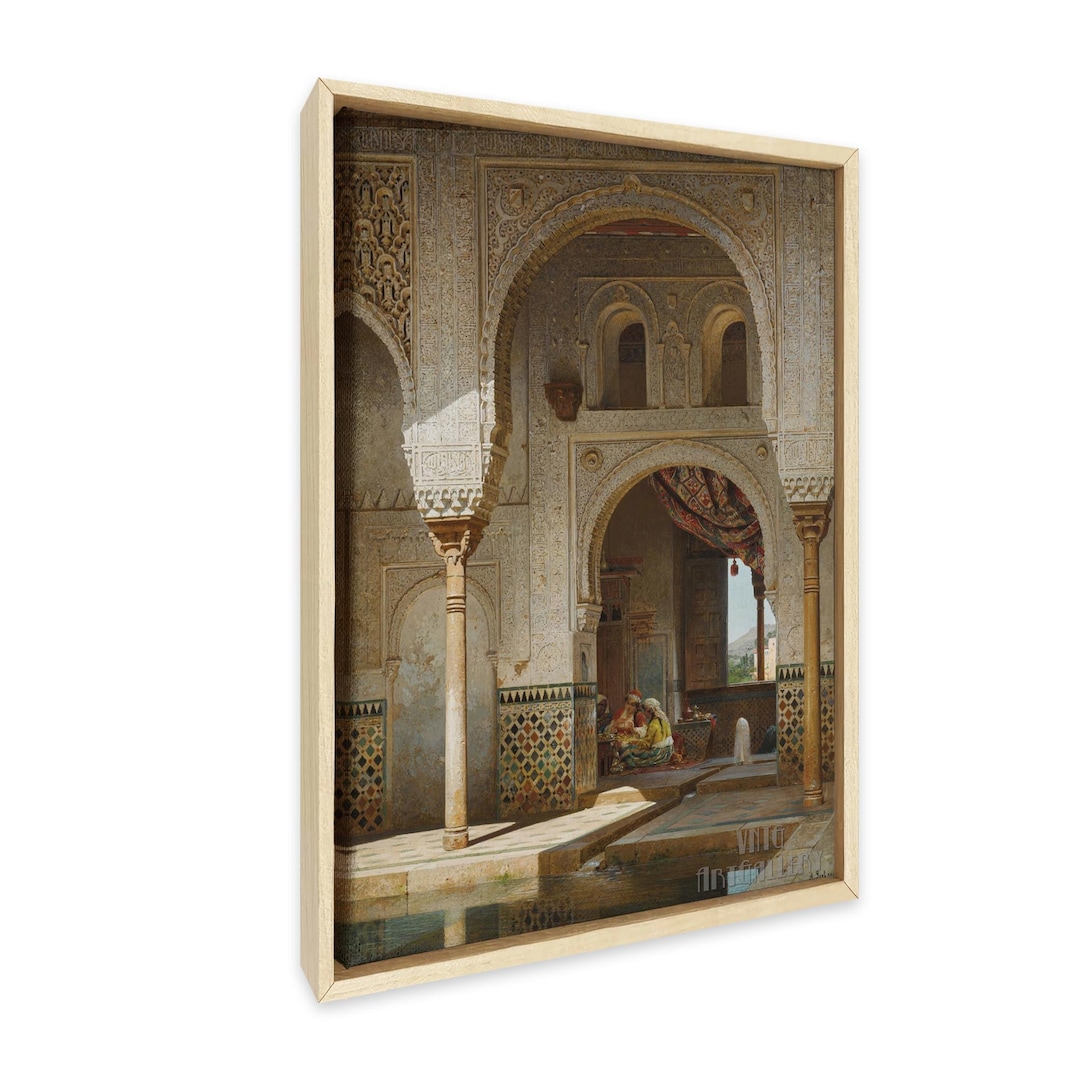 Adolf Seel : in the Courtyard of the Alhambra 1882 Canvas Gallery ...