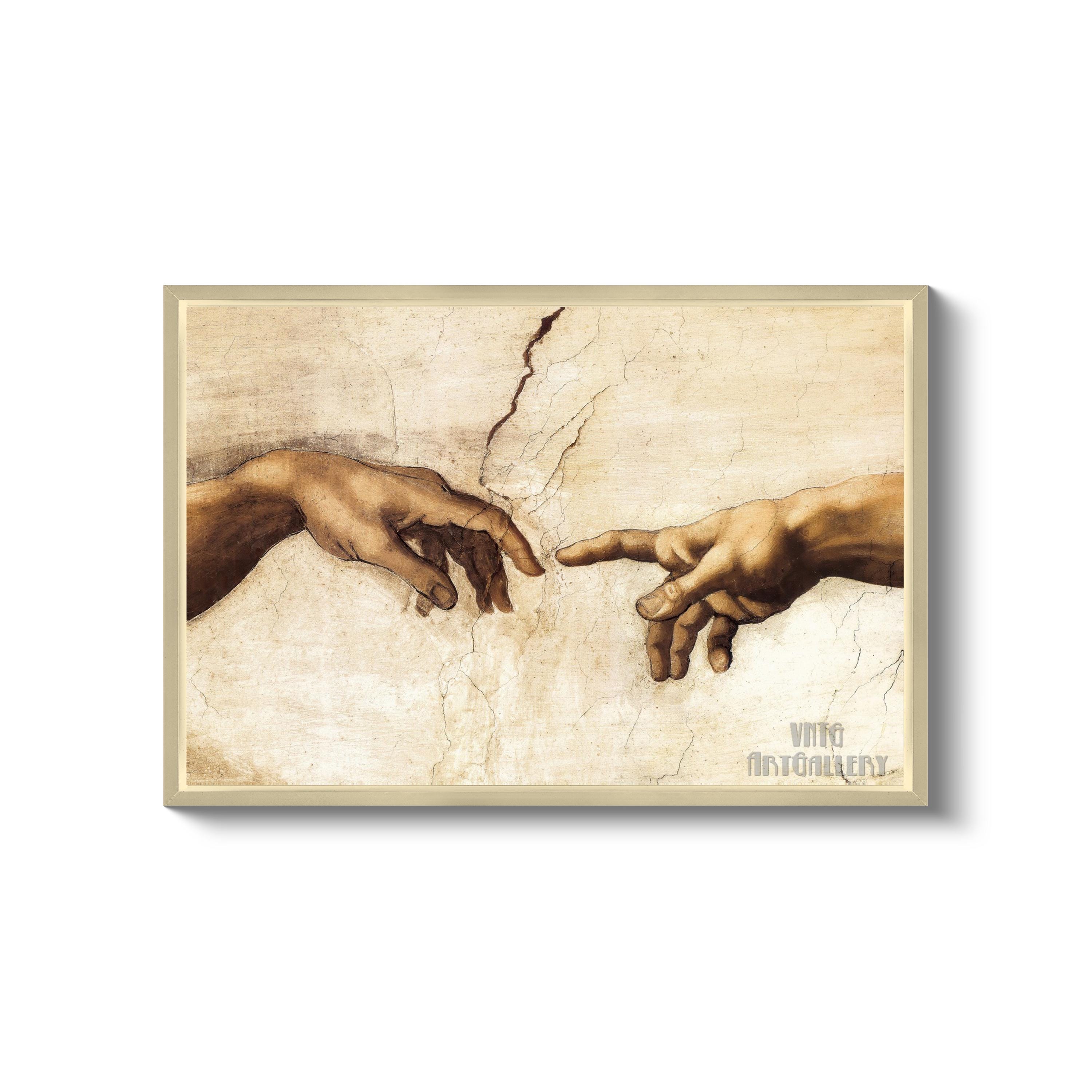 Michelangelo Buonarroti : Hand of God the Creation of Adam Sistine ...