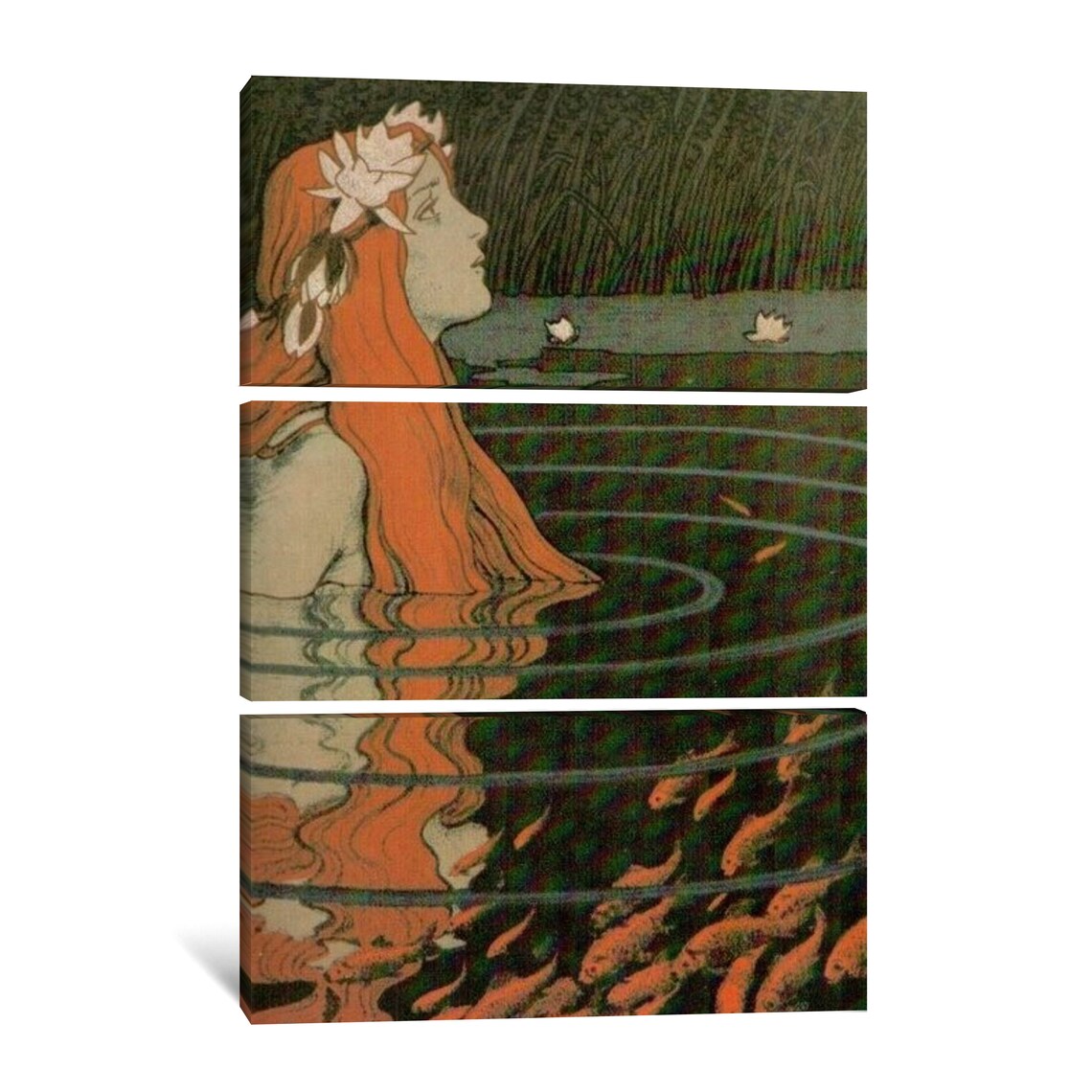 Franz Hein : Nymph in a Goldfish Pond 1905 Canvas Gallery - Etsy