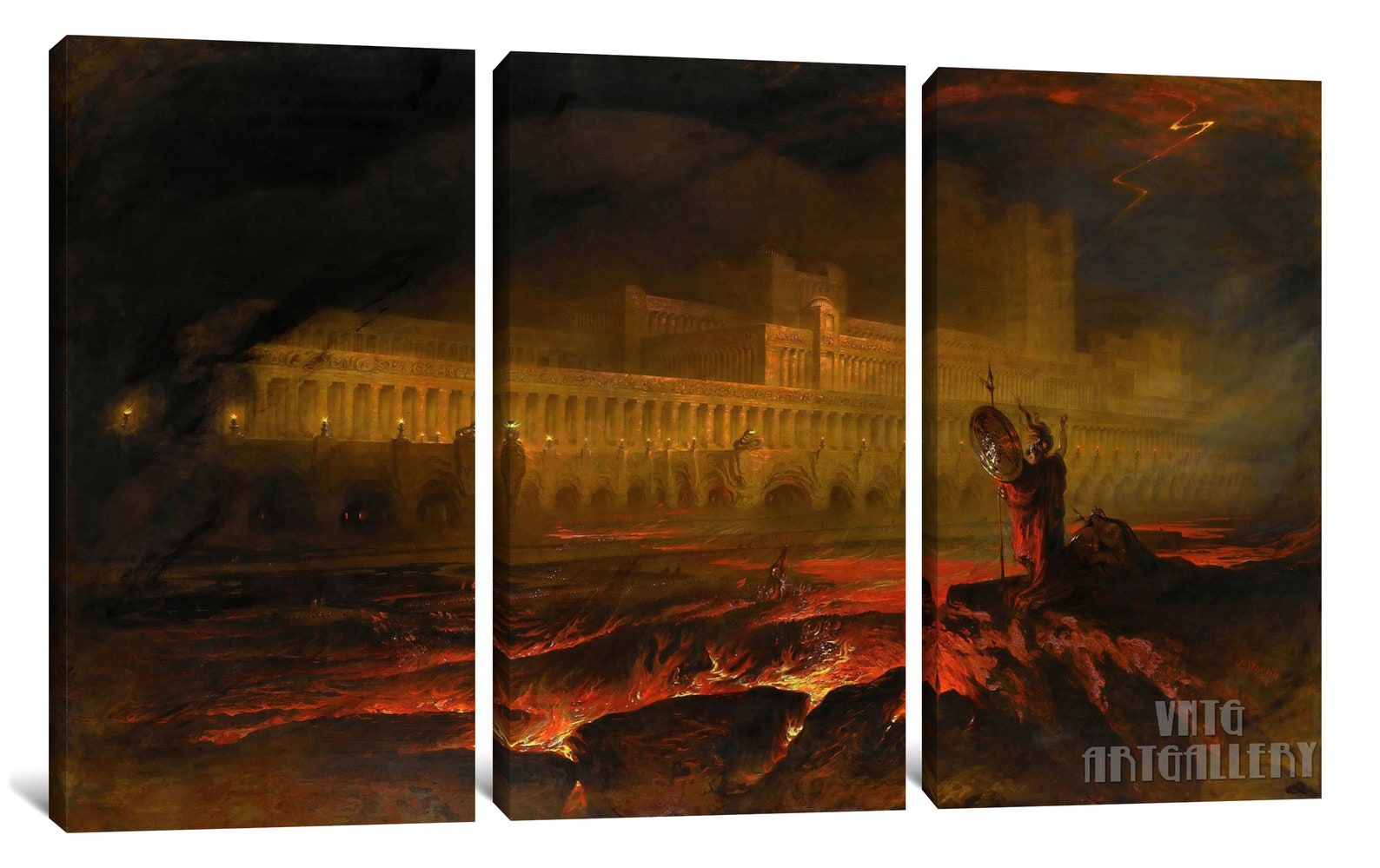 John Martin : Pandemonium Louvre 1841 Canvas Gallery Wrapped - Etsy