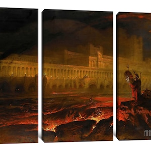 John Martin : Pandemonium Louvre 1841 Canvas Gallery Wrapped or Framed ...