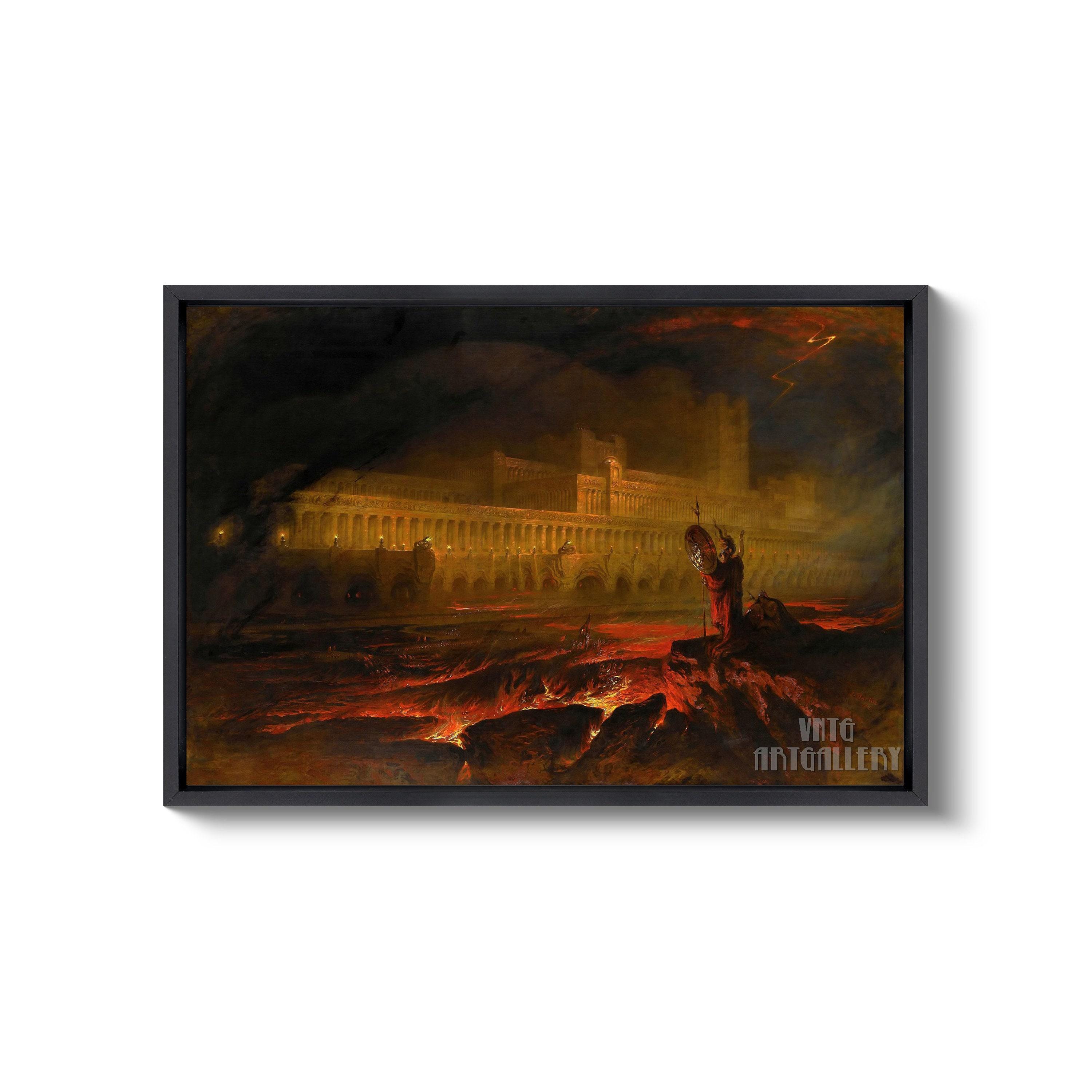 John Martin : Pandemonium Louvre (1841) Canvas Gallery Wrapped or ...