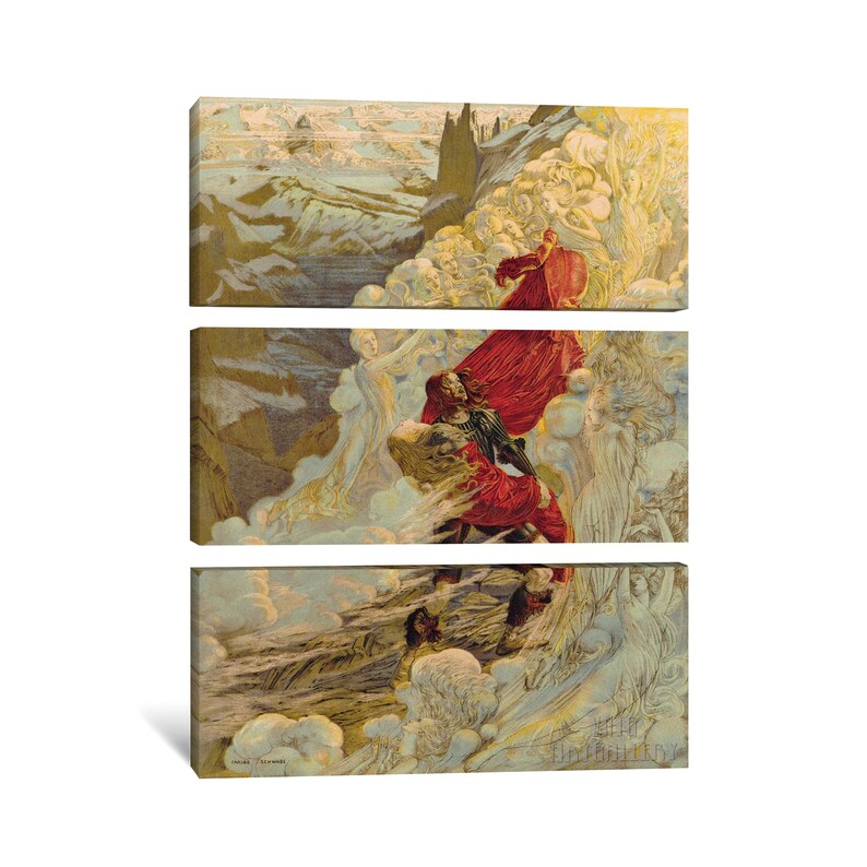 Carlos Schwabe : Vincent D'indy's Fervaal (1898) Canvas Gallery Wrapped ...