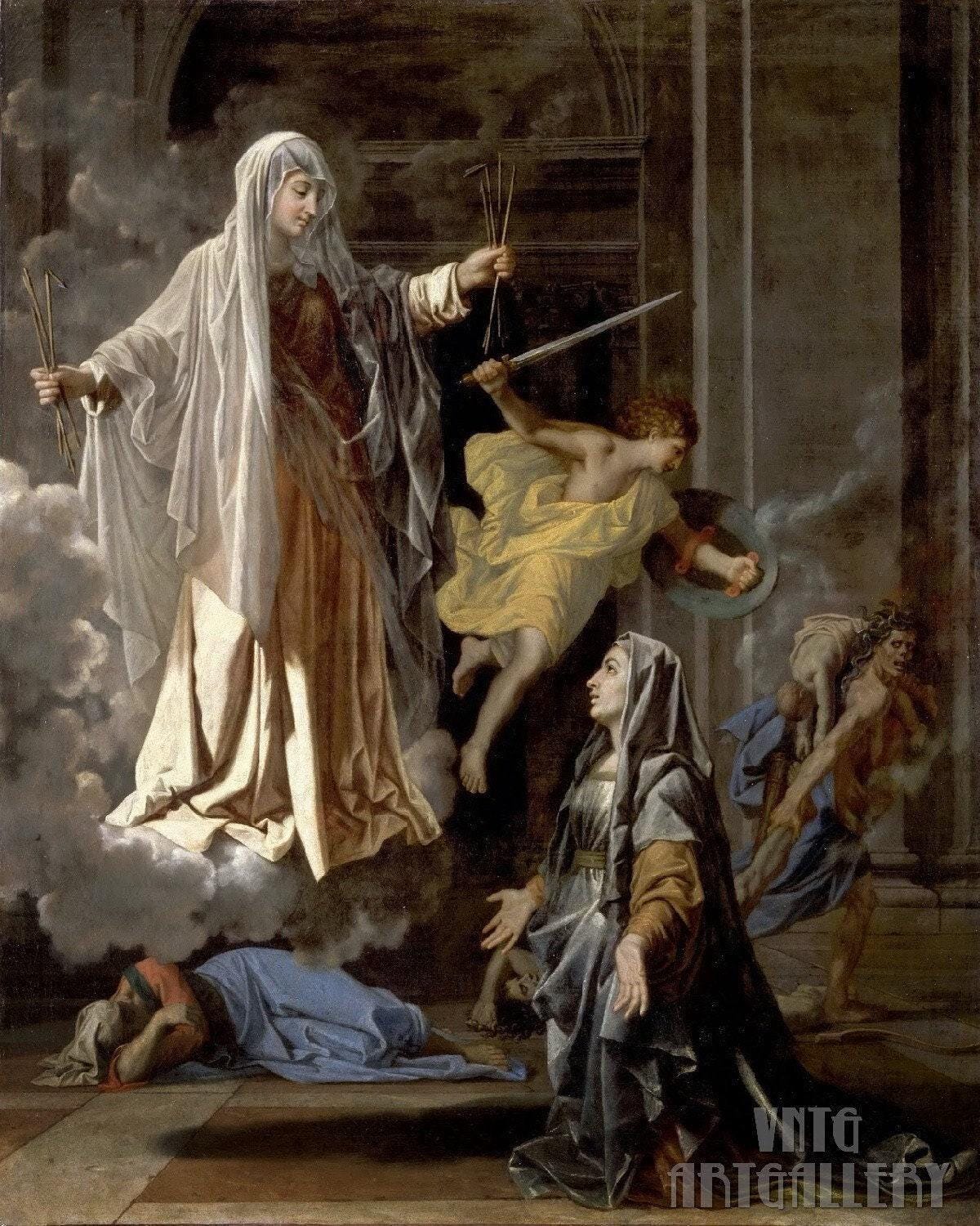 Nicolas Poussin : the Vision of Saint Francesca Romana (1657) Canvas ...