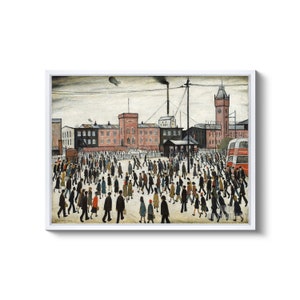 LS Lowry : Going to Work (1943) Canvas Gallery Wrapped or Framed Giclee ...